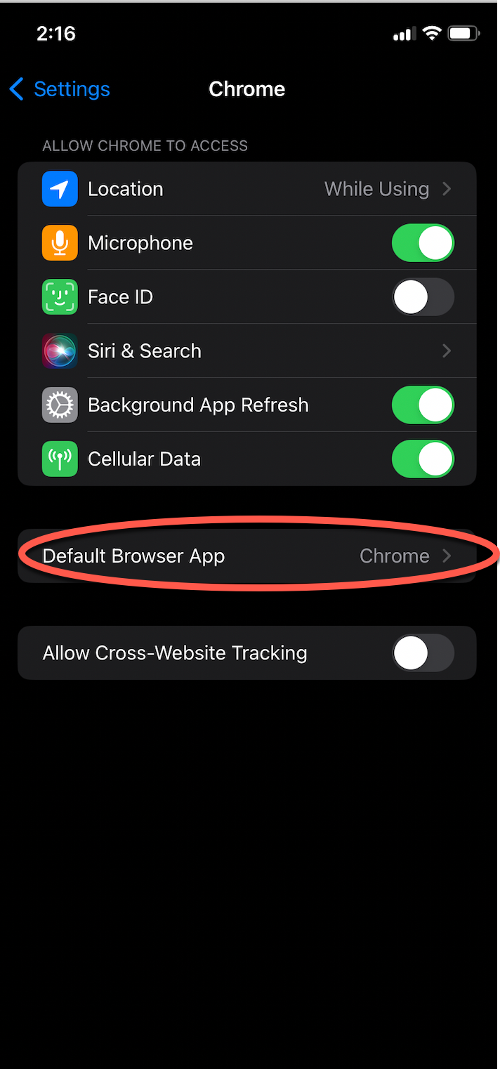 Setting Chrome as Default Browser (instead of Safari)